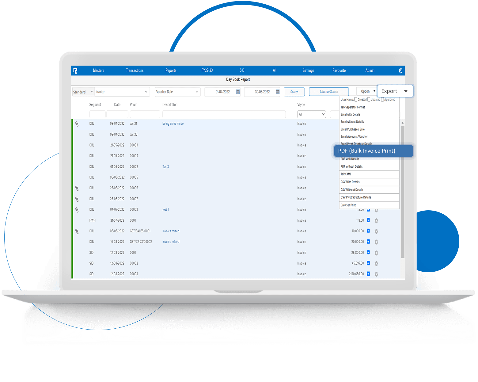 Bulk Invoice Print Enabled - RealBooks
