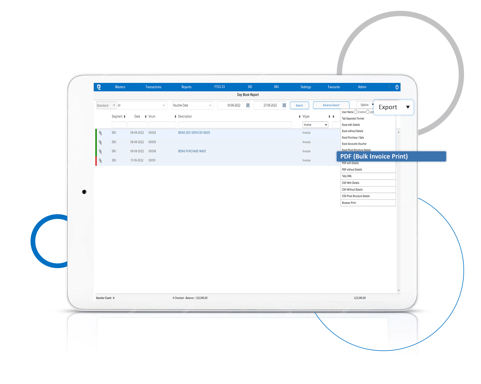 Bulk Invoice Print Option - RealBooks
