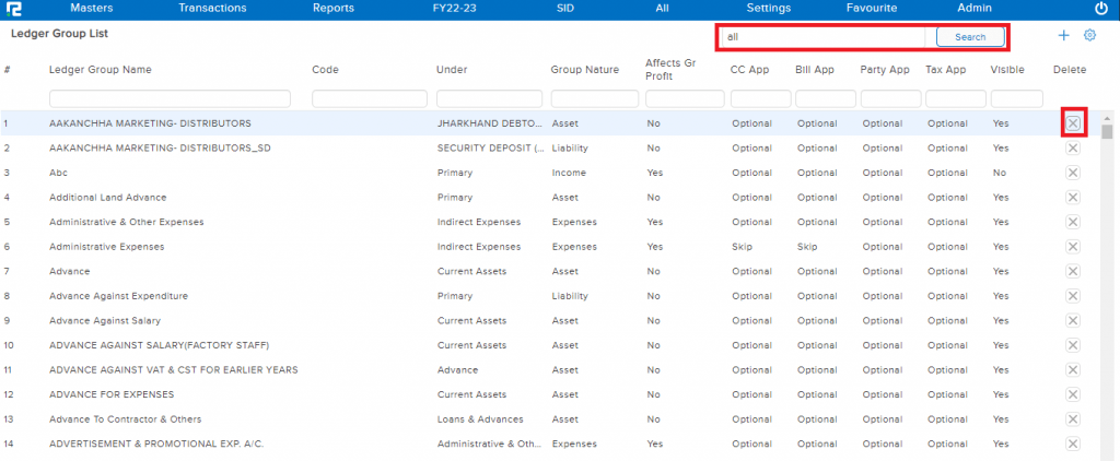 Create Ledger Group - RealBooks