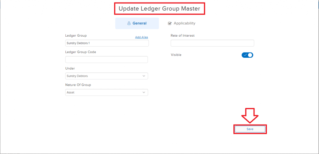 Create Ledger Group - RealBooks