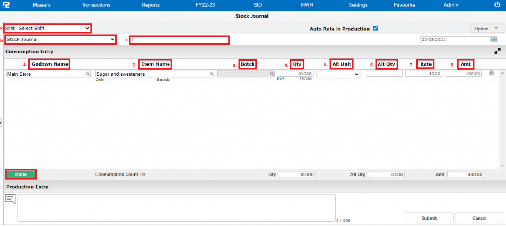 Create Stock Journal - RealBooks | Cloud Accounting Software