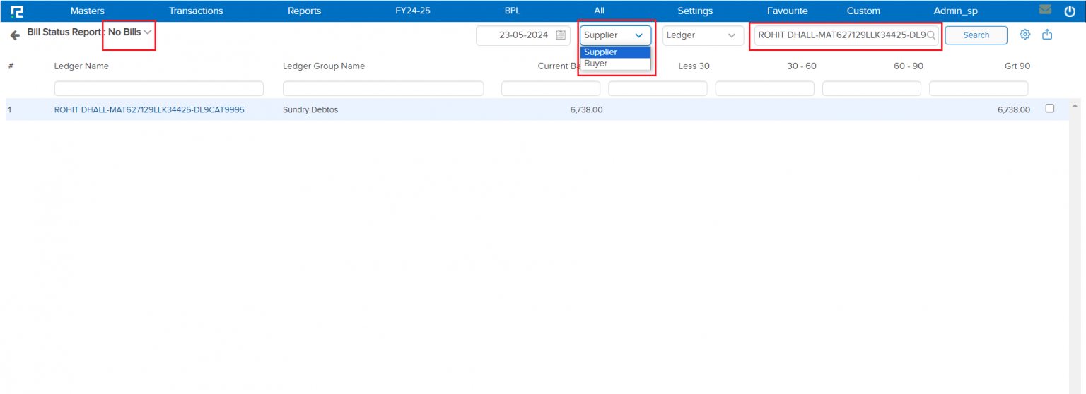 Bill Status Report - RealBooks