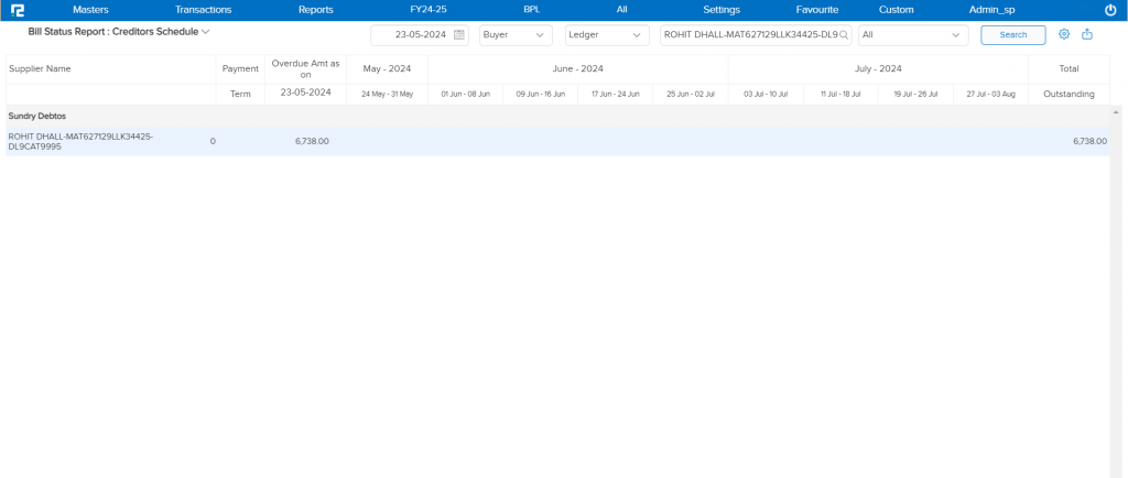 Bill Status Report - RealBooks
