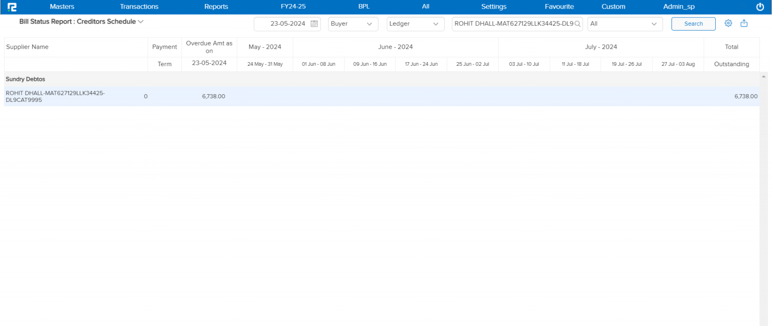 Bill Status Report - RealBooks