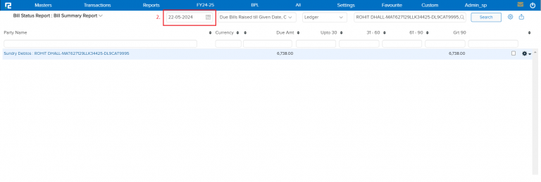 Bill Status Report - RealBooks