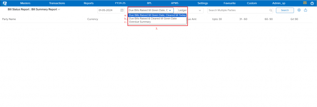 Bill Status Report - RealBooks