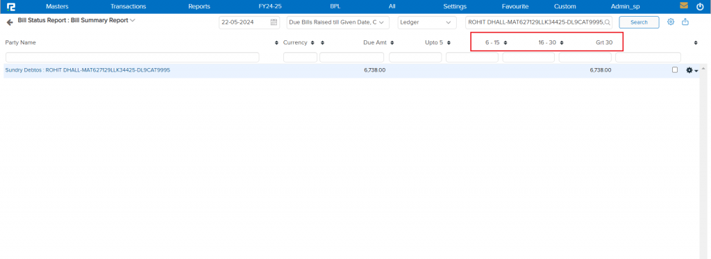 Bill Status Report - RealBooks